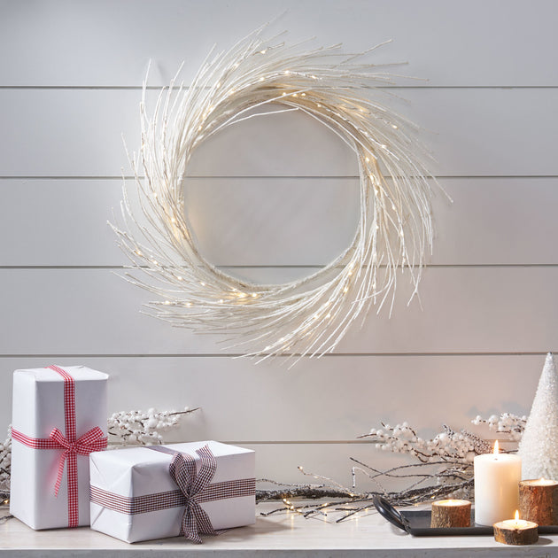 24" Craft Paper Wreath With LED Lights – Sundown Sanctuary